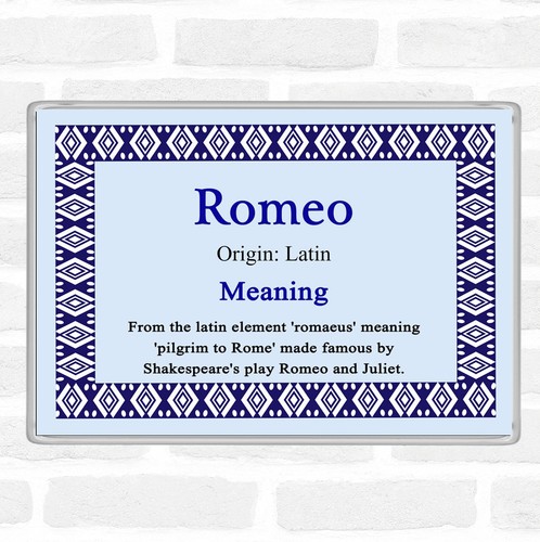 Romeo Name Meaning Jumbo Fridge Magnet Blue | eBay