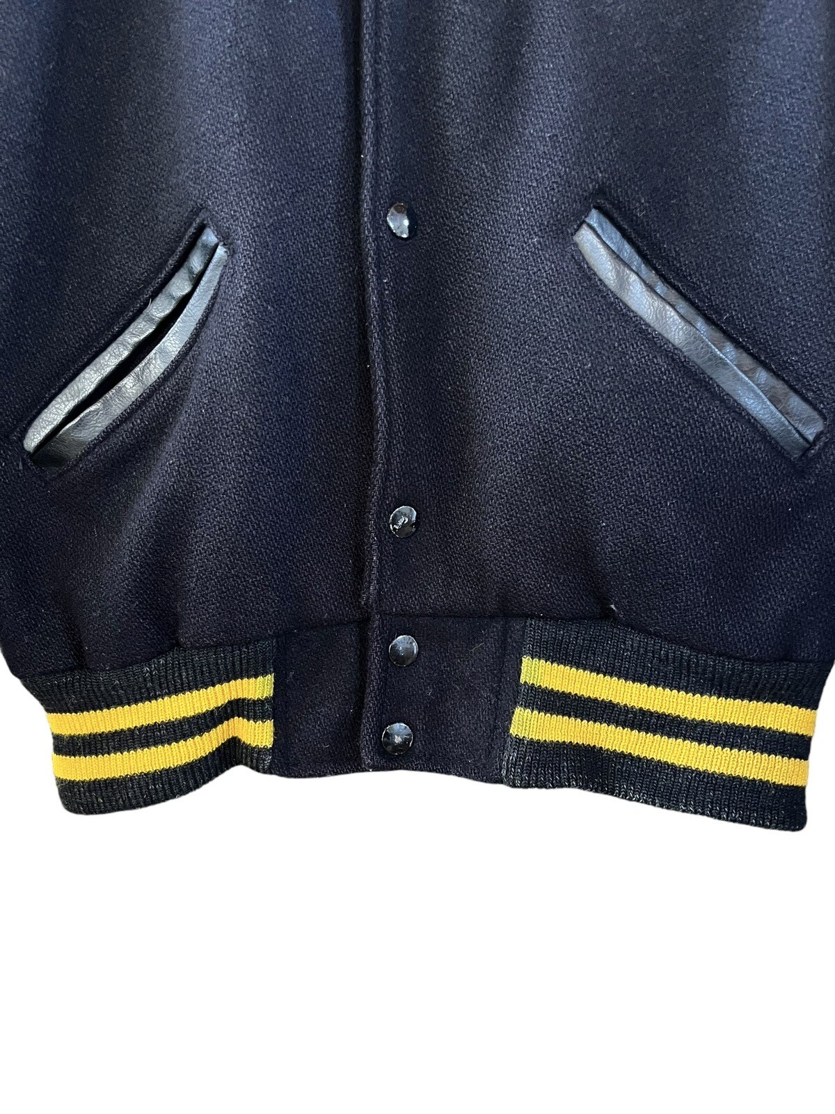 VTG 70s Howe Varsity Letters Stadium Jacket Leather S… - Gem