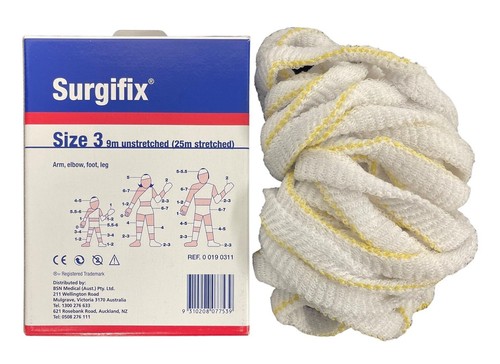 Surgifix Tubular Net Bandage Size 3 - 22mm Unstretched, (7753) 9 meters ...