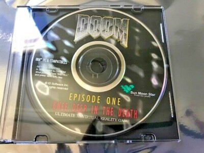 VINTAGE CLASSIC PC GAME DOOM CD ROM EPISODE ONE KNEE DEEP IN THE DEATH ...