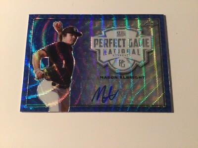 MASON ALBRIGHT 2020 LEAF PERFECT GAME BLUE AUTO CARD #D 6/9 ...