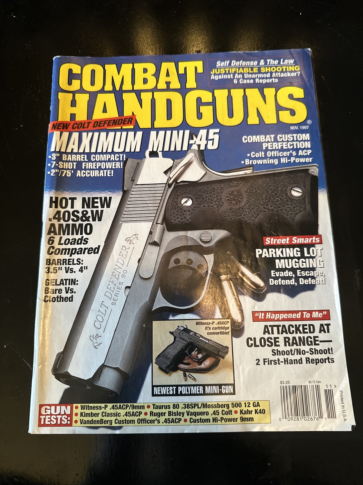 Combat Handguns Magazine November 1997 Colt Defender Max-mini-45 | eBay