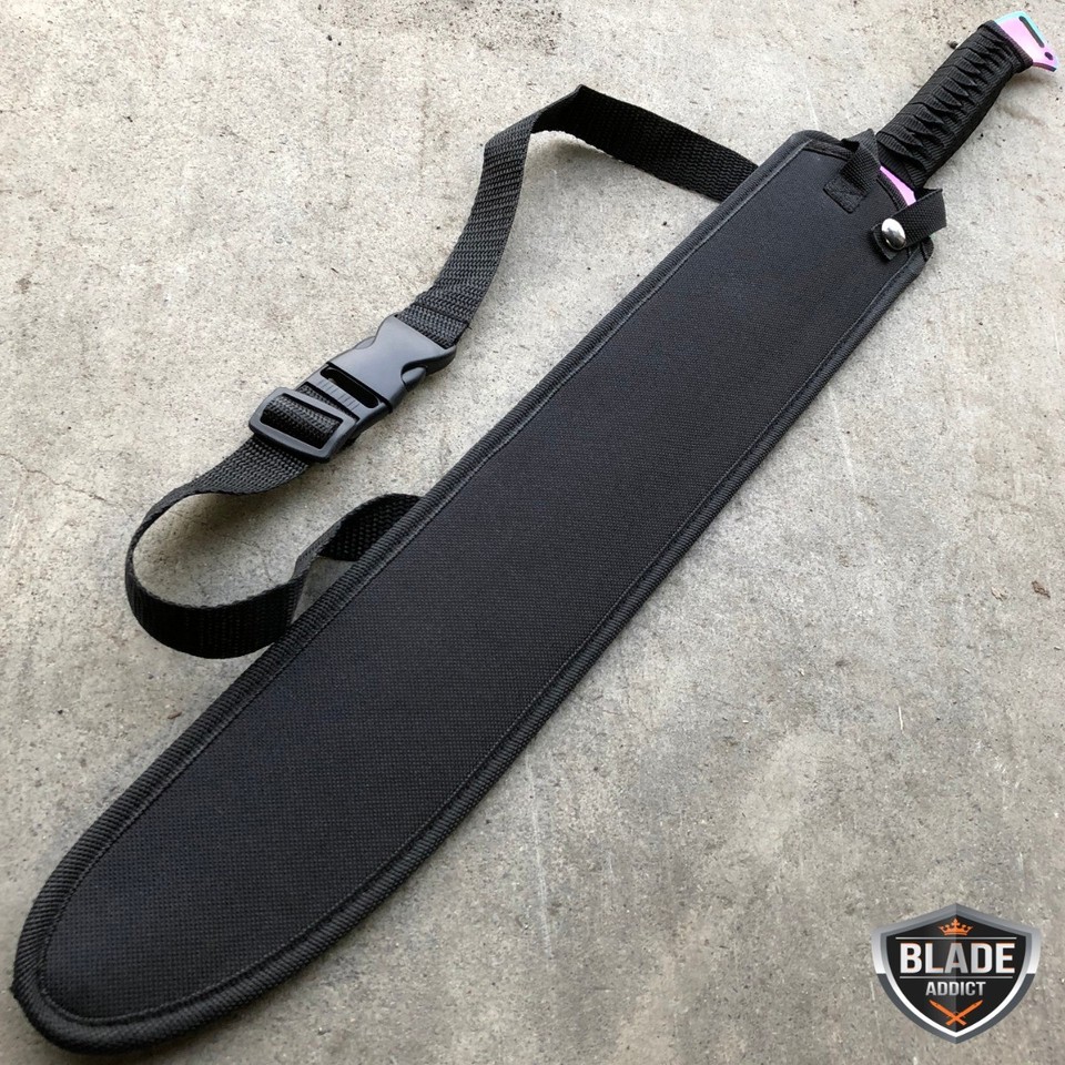 27" Rainbow Full Tang Blade Machete Tactical Katana Ninja Sword w ...