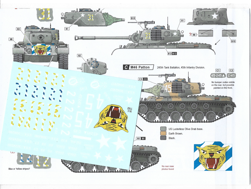 STAR M46 Patton US Army, Korean War 1950-53 Decals 1/35 1192 | eBay