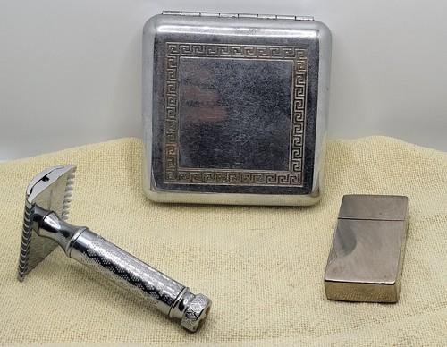 Vintage Gillette NEW Deluxe Tuckaway Chromium 17mm Baseplate Art Deco ...