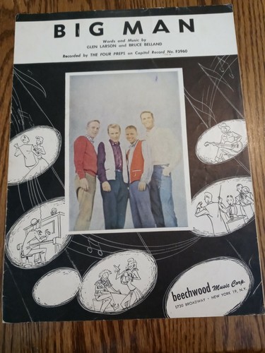 THE FOUR PREPS "Big Man" in color Vintage Sheet Music | eBay