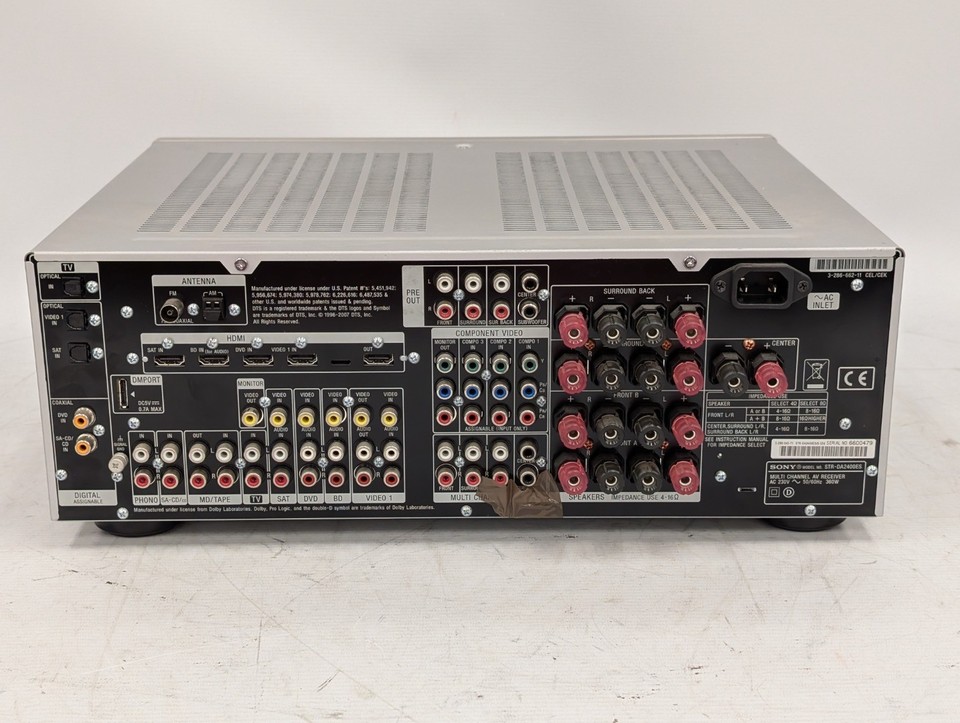 SONY STR‑DA2400ES 7.1 AV Receiver 100Wx7 HDMI 4in 1out 1080p Upscaling ...