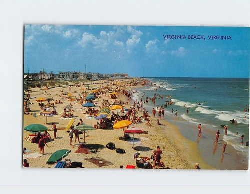 Postcard Beach Scene Virginia Beach Virginia USA | eBay