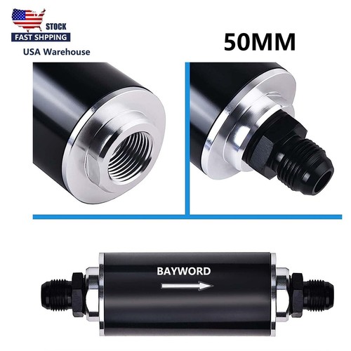 10 Micron Inline Fuel Filter w/ 6AN 8AN 10AN Adapter Fitting An6 Fuel ...