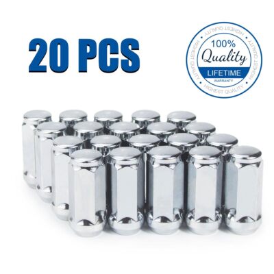 20pcs 1/2-20 Lug Nuts Long, 1/2 x20 Chrome Lug nut Closed End Bulge ...