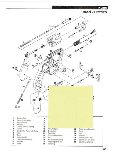 TAURUS Model 71 and Model 73 Revolver Exploded View Parts 2011 Ad | eBay
