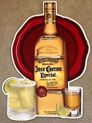 Large Jose Cuervo Silver Tin Metal Pub Sign 25" x 18" - FREE SHIPPING ...