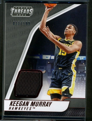 2022-23 Panini Threads Keegan Murray /199 Red SP Jersey Patch RC Iowa ...
