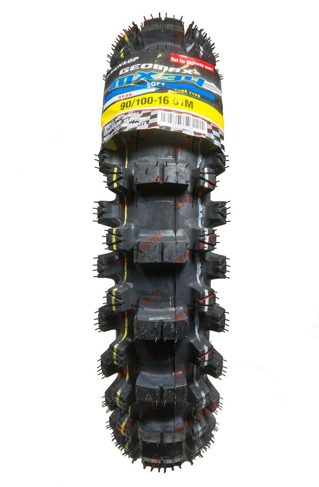 Dunlop MX34 70/100-19 90/100-16 Tire Tube Set Front Rear Tires Tubes ...