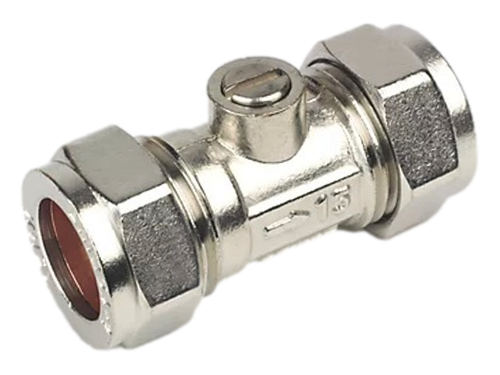 5 Pack 15mm Isolating Ball Valve Chrome Plated - Compression Fitting ...