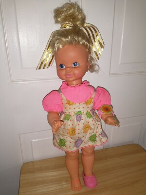 1964 Vintage Timey Tell Doll Original Dress Watch & 1 Shoe Messy Hair ...