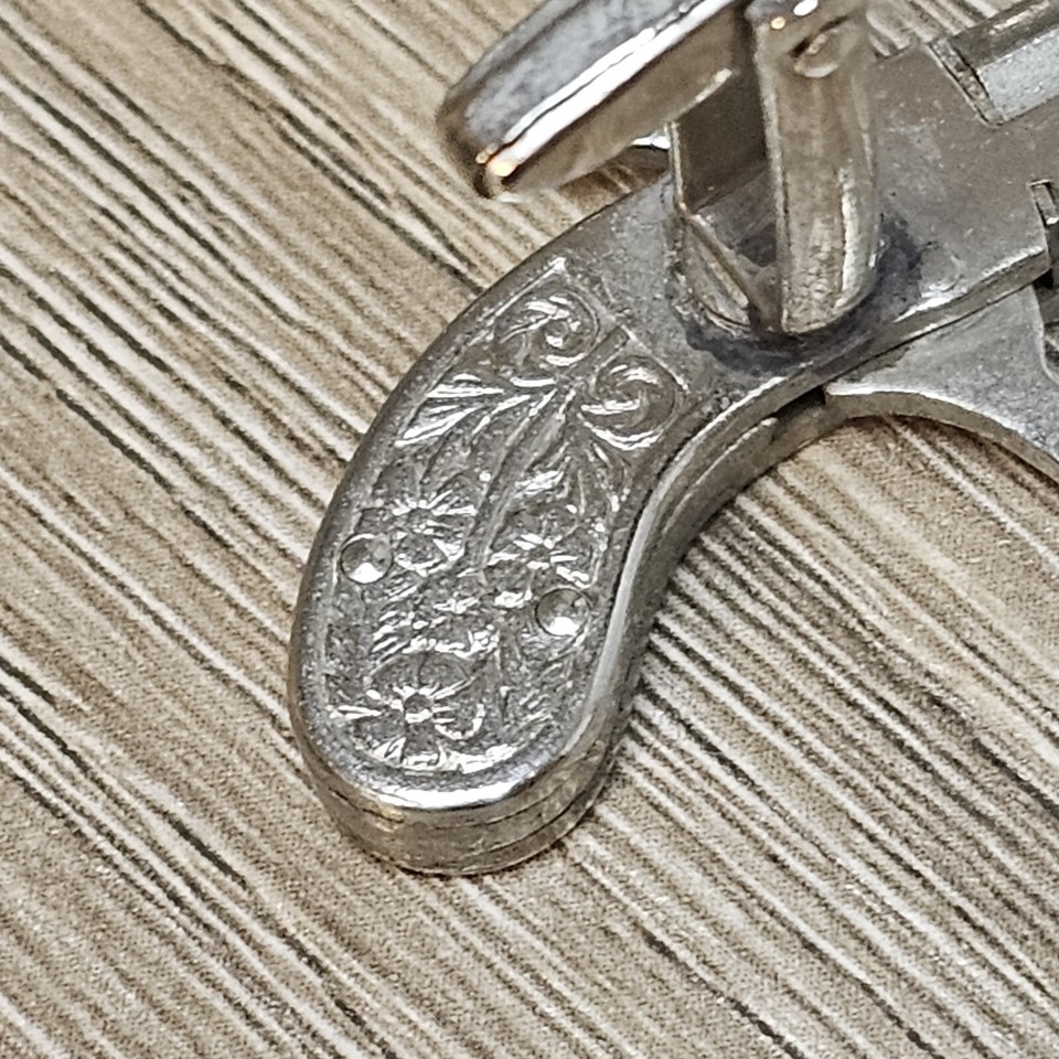 Vintage Berloque Miniature Pistol Gun Cuff Link Set Pin Fire RARE ...
