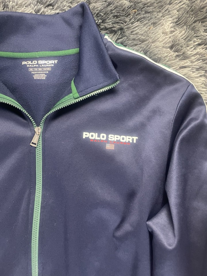 Polo Sport Ralph Lauren Track Jacket Mens 3XB Performance Blue Green ...