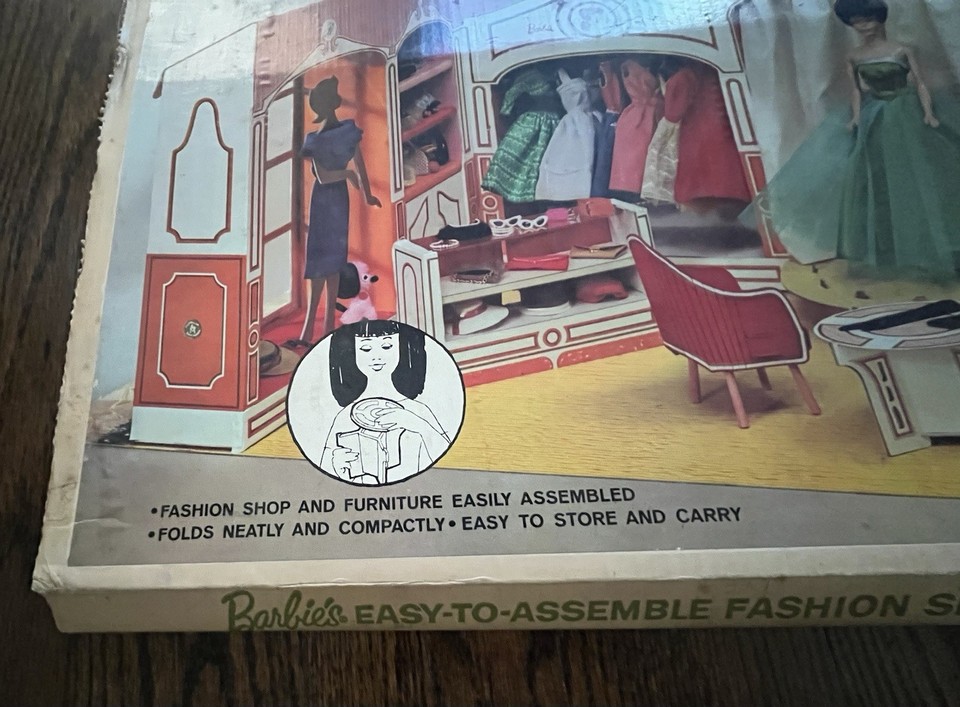 1963 BARBIE Fashion Shop BOX only Rare Dolls 60's Display Vintage ...