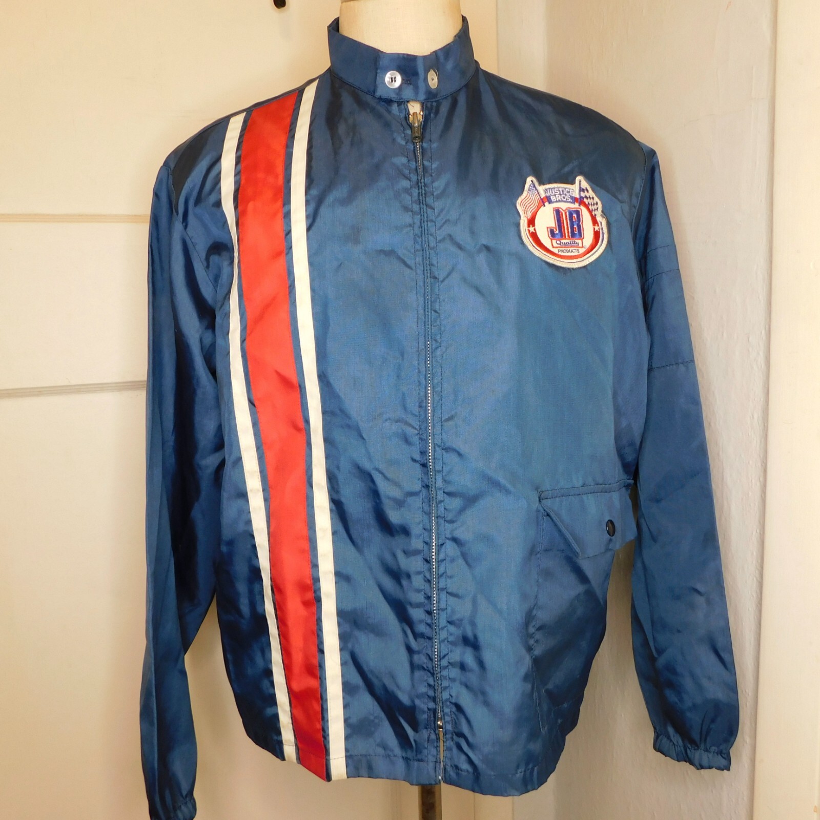 Vtg 70’s Justice Brothers Mens L Drag Racing Pit Crew… - Gem