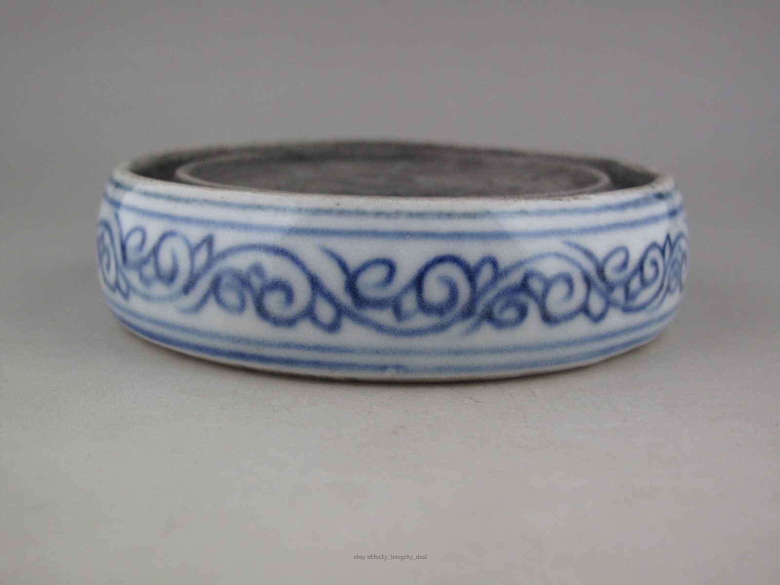 Antique Chinese Old Blue and White Poetry Porcelain Inkstone | eBay