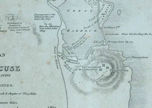 c1825 THUCYDIDES ANCIENT GREECE MAP PLAN OF SYRACUSE THUCYDIDES ...