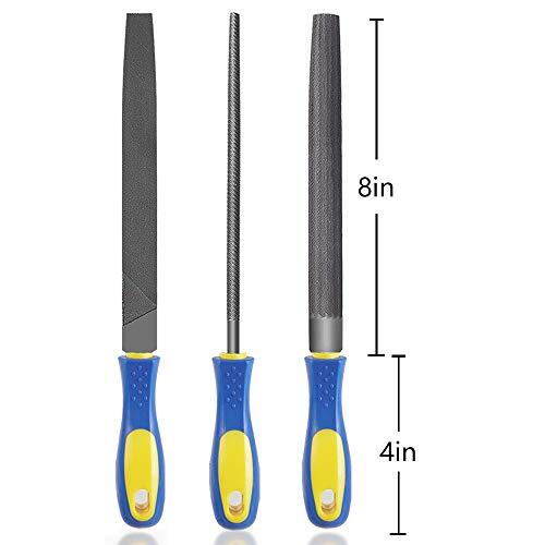 3piece 8 Inch Heavy Duty File Set Flat/round/half Round High Carbon ...