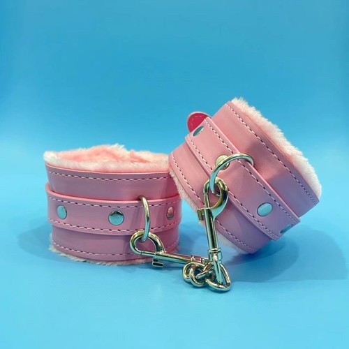 Furry Binding Set Handcuffs Ankle Cuffs Neck Collar Slave Cosplay ...