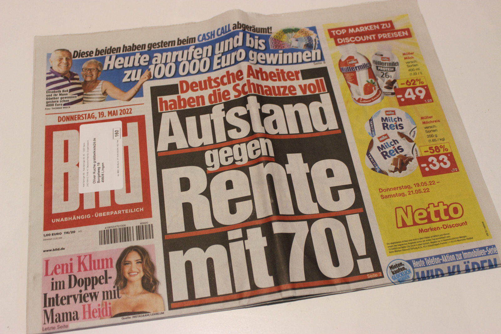 Bildzeitung 19 05 2022 Mai Ukraine Krieg Grelly Deutschland