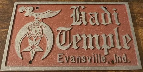 Vintage Hadi Temple Shriner Booster License Plate Evansville Indiana ...
