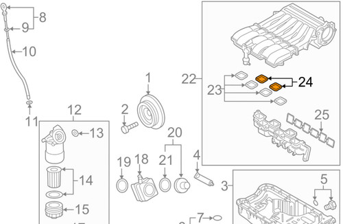 NEW VW TOUAREG 7P5 INTAKE MANIFOLD GASKET 3 6 V6 FSI 03H133237J ...
