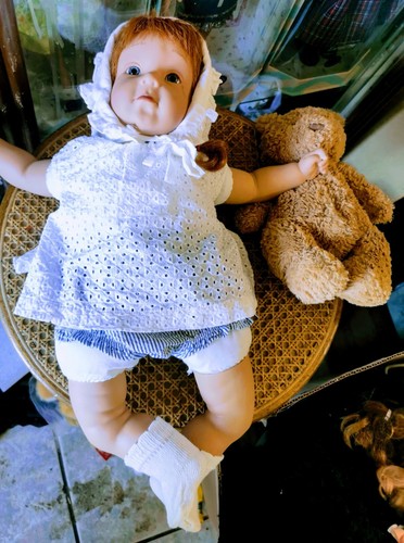 "Pouty" Doll Pat Secrist 1995, red hair, blue eyes without eyelashes ...