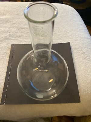 Vintage Large PYREX 2000 ml Flat Bottom Glass Boiling Flask Green Stamp ...