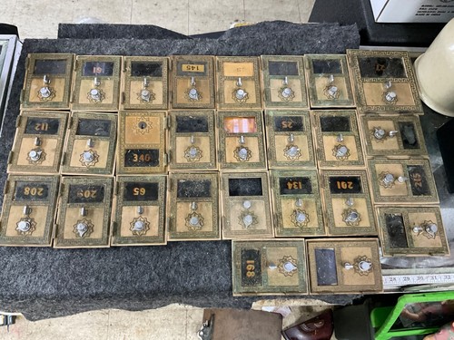 Vintage Antique Brass US Post Office Mailbox Doors Combination Lock Lot ...