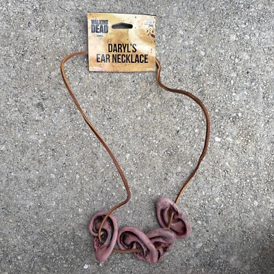 The Walking Dead Daryl's Zombie Ear Necklace Costume Prop Real Leather ...