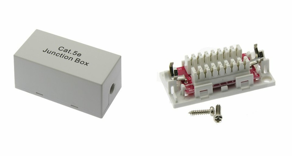 CAT5e Junction Box 110 Punch Down Ethernet LAN Network Extender Inline ...