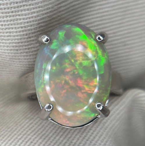 Natural White Opal 925 Sterling Silver Promise Ring, Perfect Gift For ...