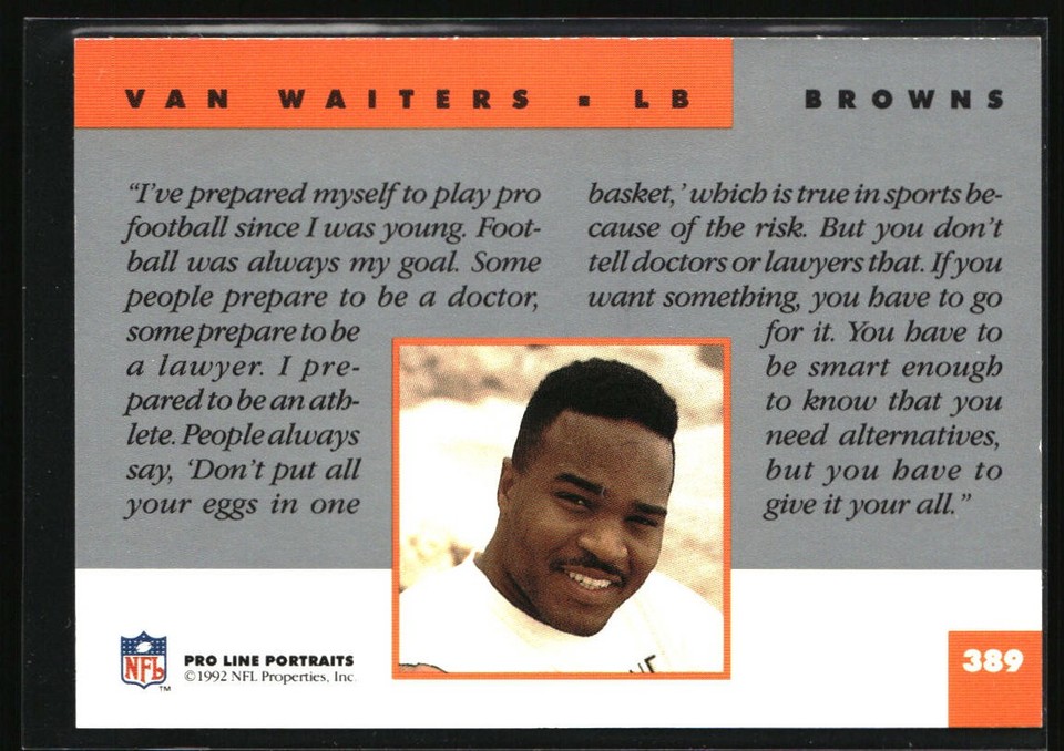 1992 Pro Line Portraits #389 Van Waiters | eBay