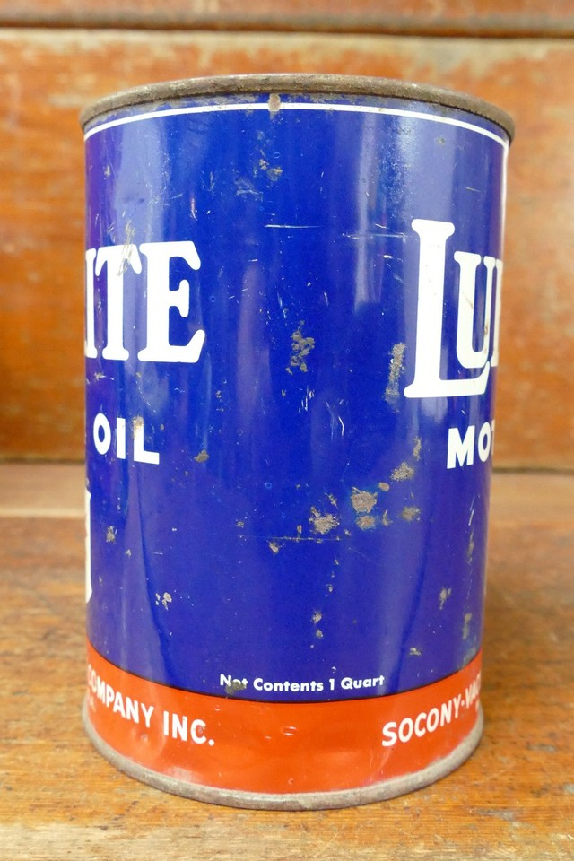 Vintage Socony-Vacuum Oil Co Lubrite Motor Oil Metal One Quart Oil Can ...