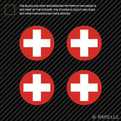 (4x) 1.5" Swiss Air Force Roundel Sticker Die Cut Decal Switzerland CHE ...