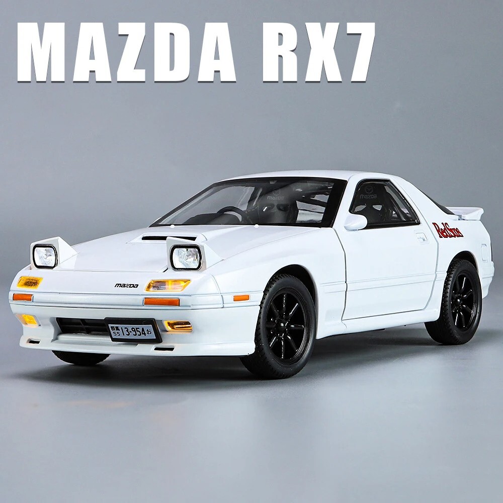 1:24 Mazda RX7 Supercar Alloy Model Vehicle Car Sound and Gift Free ...