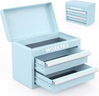WORKPRO Mini Metal Tool Box with 2 Drawers Small Portable with Magnetic ...