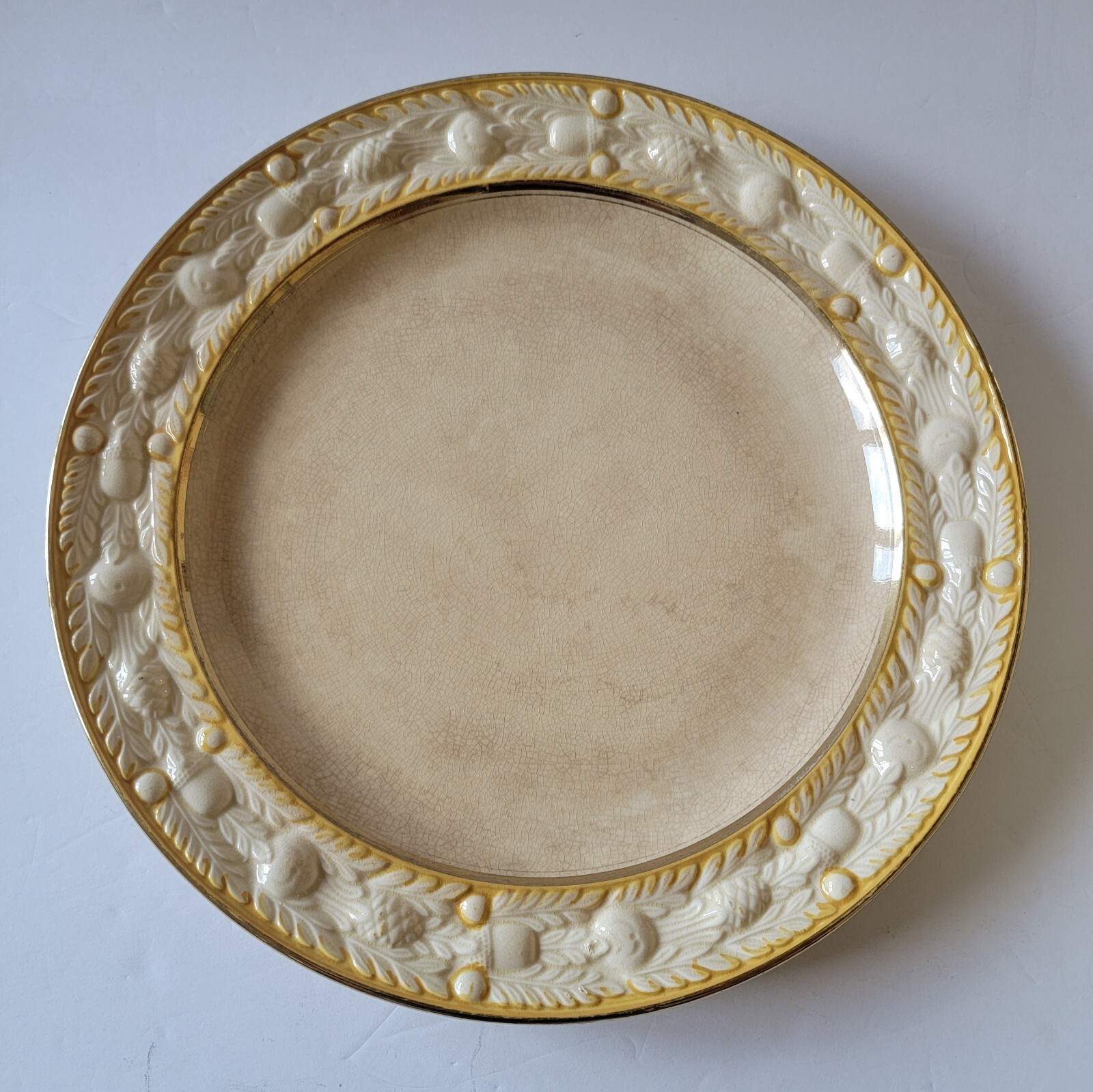 Adams Royal Ivory England Titian Ware Gold Trim Round Serving Platter ...
