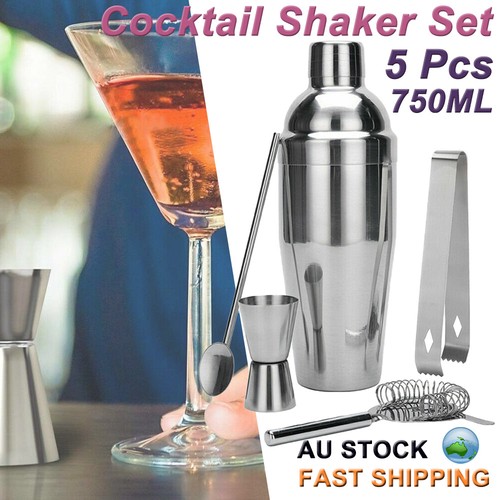Cocktail Shaker Set Maker Mixer Martini Spirits Bar Strainer Bartender ...