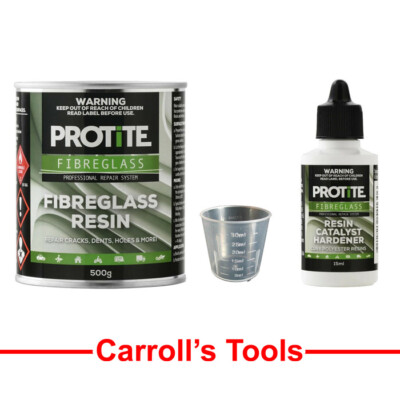 Protite 500g Fibreglass Resin + Hardener & Cup | eBay Australia