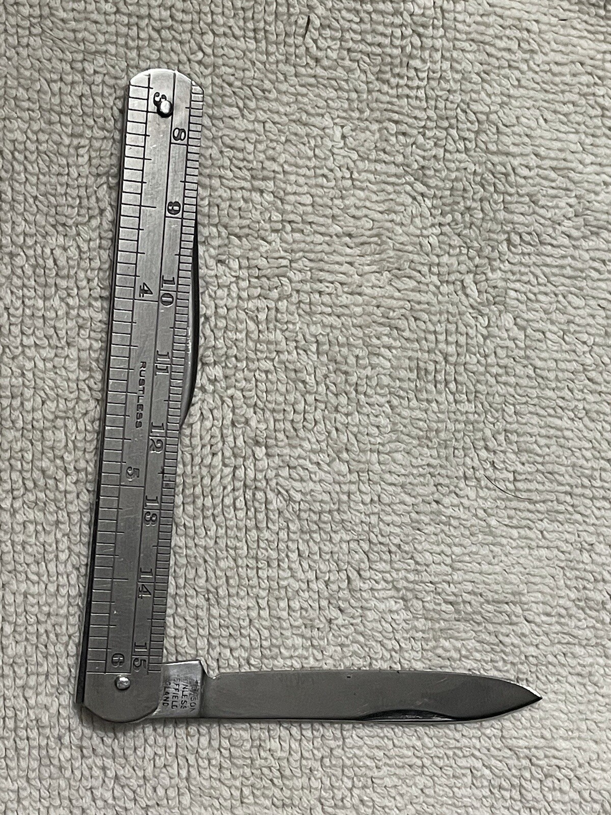 RABONE CHESTERMAN VINTAGE POCKET KNIFE & FOLDING RULER "RUSTLESS" No ...