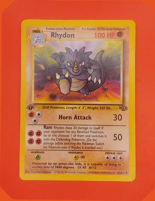 Rhydon 45/64 Uncommon 1st Edition - Jungle Set - LP/NM Pokemon Card ...