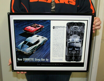 Chevrolet CORVETTE STINGRAY 1963 Flat Metal Art Sign (18x14) | eBay