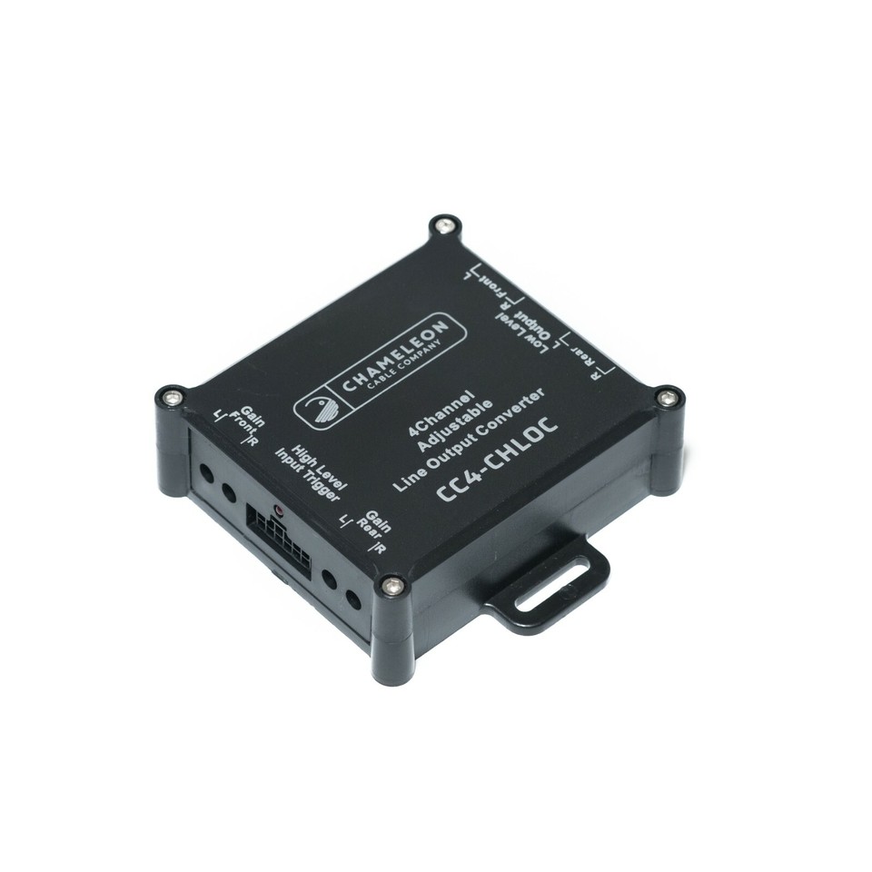 4 CHANNEL RCA LINE OUTPUT CONVERTER INCLUDES AMP TURN ON ADJUSTABLE ...