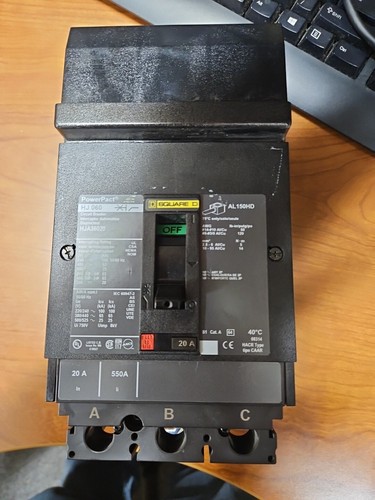 SQUARE D I-LINE HJA36020 3 POLE 20AMP CIRCUIT BREAKER | eBay